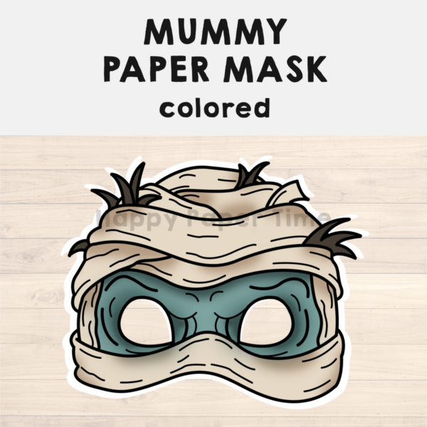 Mummy Paper Mask Printable Ancient Egypt Coloring Craft Activity ...