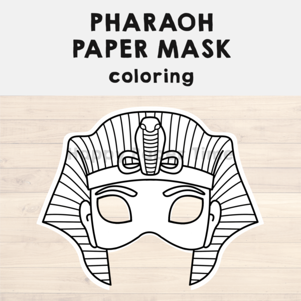 Pharaoh Paper Mask Printable Ancient Egypt Coloring Craft Activity ...