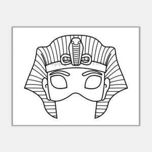 Pharaoh Paper Mask Printable Ancient Egypt Coloring Craft Activity ...