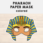 Pharaoh Paper Mask Printable Ancient Egypt Craft Activity Costume ...