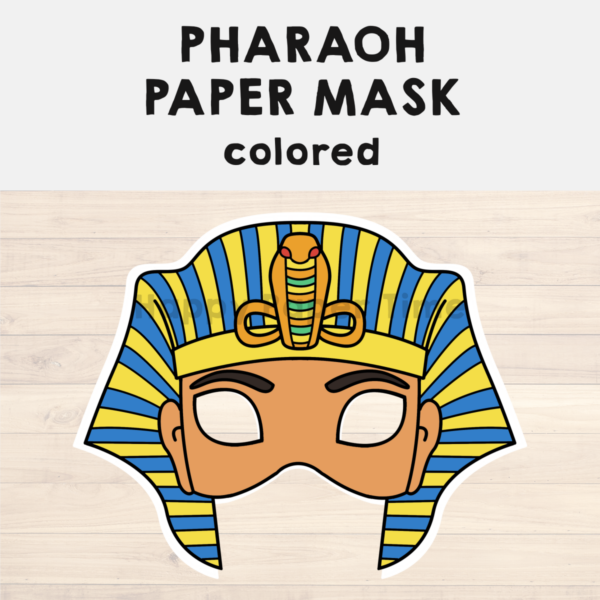 Pharaoh Paper Mask Printable Ancient Egypt Craft Activity Costume ...