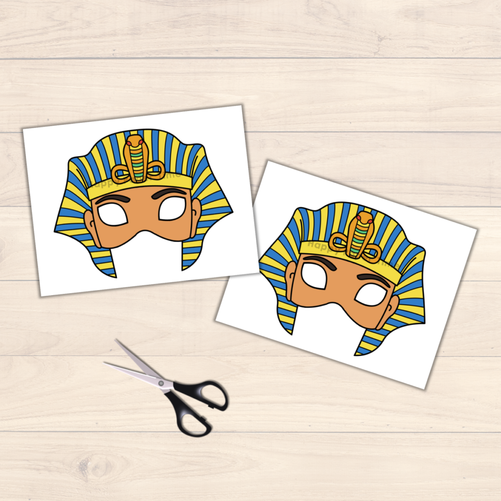Pharaoh Paper Mask Printable Ancient Egypt Craft Activity Costume ...