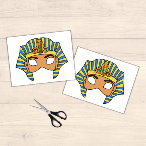 Pharaoh Paper Mask Printable Ancient Egypt Craft Activity Costume ...