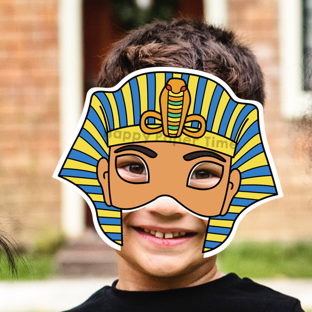 Pharaoh Paper Mask Printable Ancient Egypt Craft Activity Costume ...