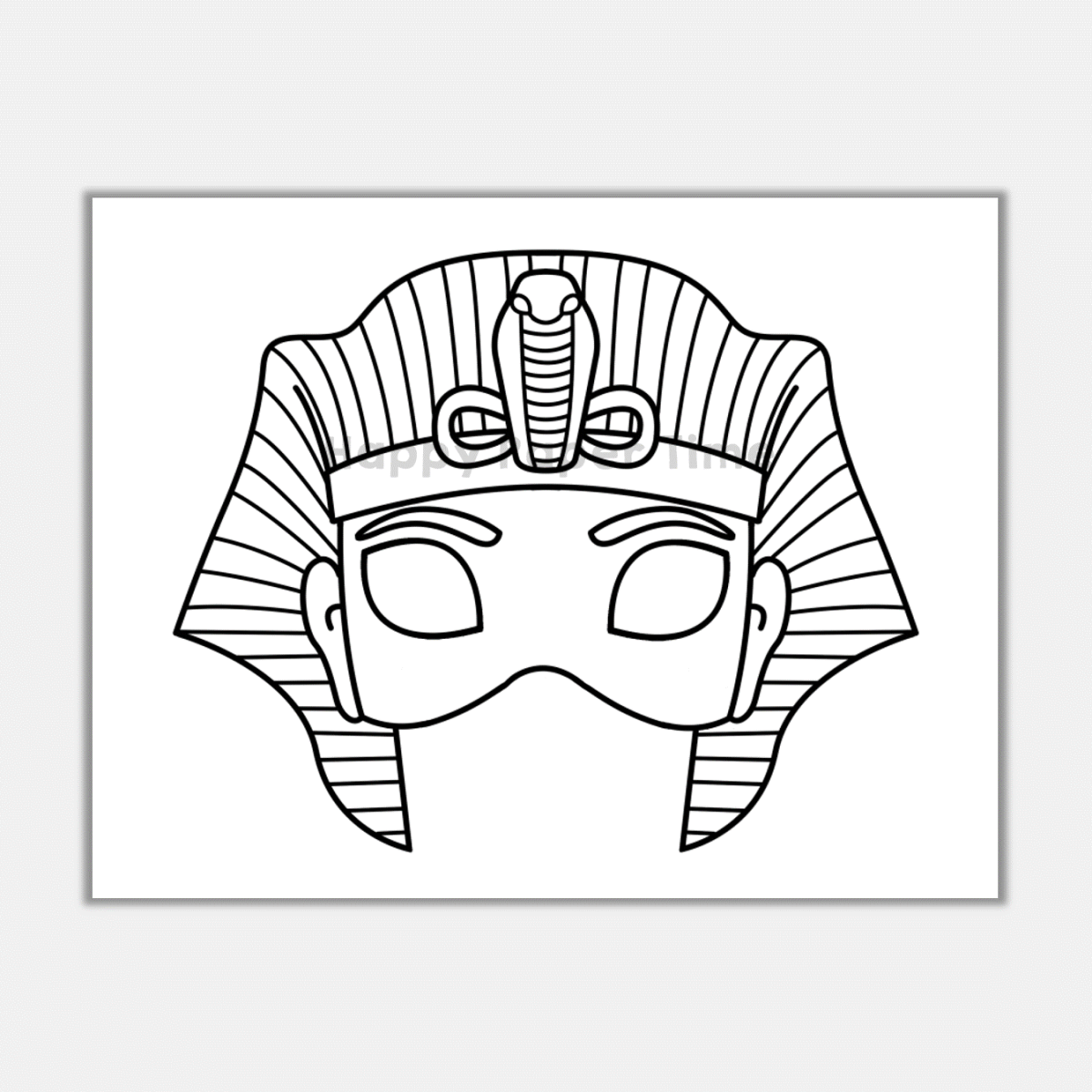 Pharaoh Paper Masks Printable Ancient Egypt Coloring Craft Activity ...