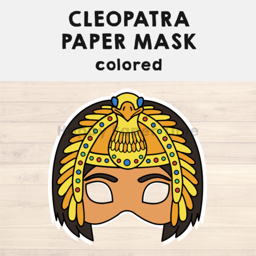 Cleopatra Paper Mask Printable Ancient Egypt Costume Craft Activity ...