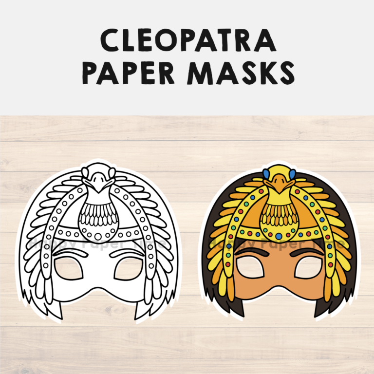 Cleopatra Paper Masks Printable Ancient Egypt Coloring Craft Activity ...