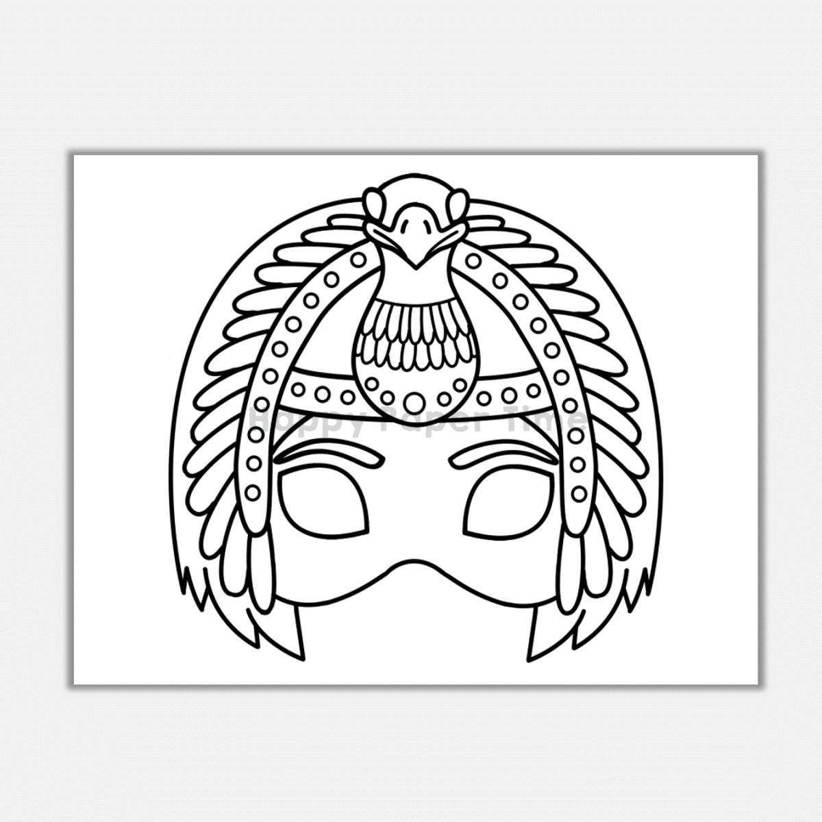 Cleopatra Paper Masks Printable Ancient Egypt Coloring Craft Activity ...