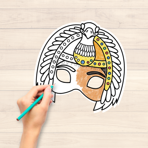 Cleopatra Paper Masks Printable Ancient Egypt Coloring Craft Activity ...