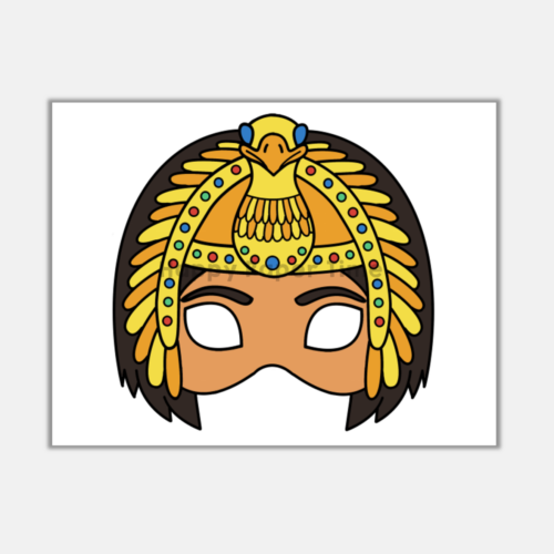 Cleopatra Paper Masks Printable Ancient Egypt Coloring Craft Activity ...