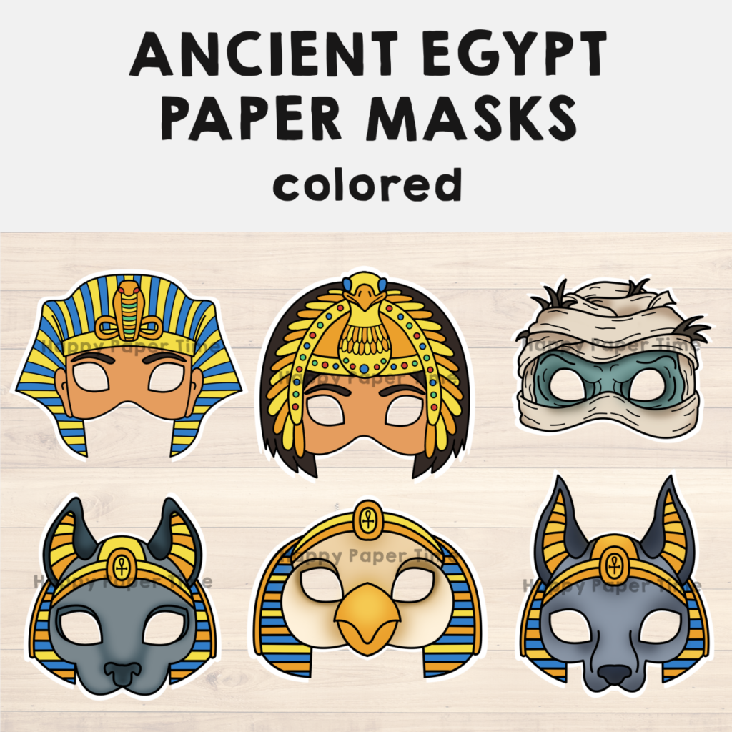 Ancient Egypt Paper Masks Printable Craft Activity Costume Template ...