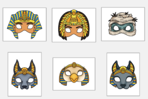 Ancient Egypt Paper Masks Printable Coloring Craft Activity Costume ...