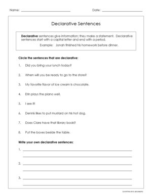 Sentences - Declarative, Interrogative, Exclamatory, Imperative - Grade ...