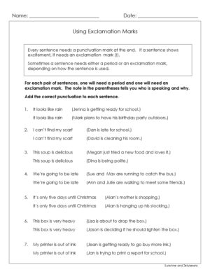 Choosing Punctuation Marks - Ends of Sentences - 4 worksheets - Grades ...