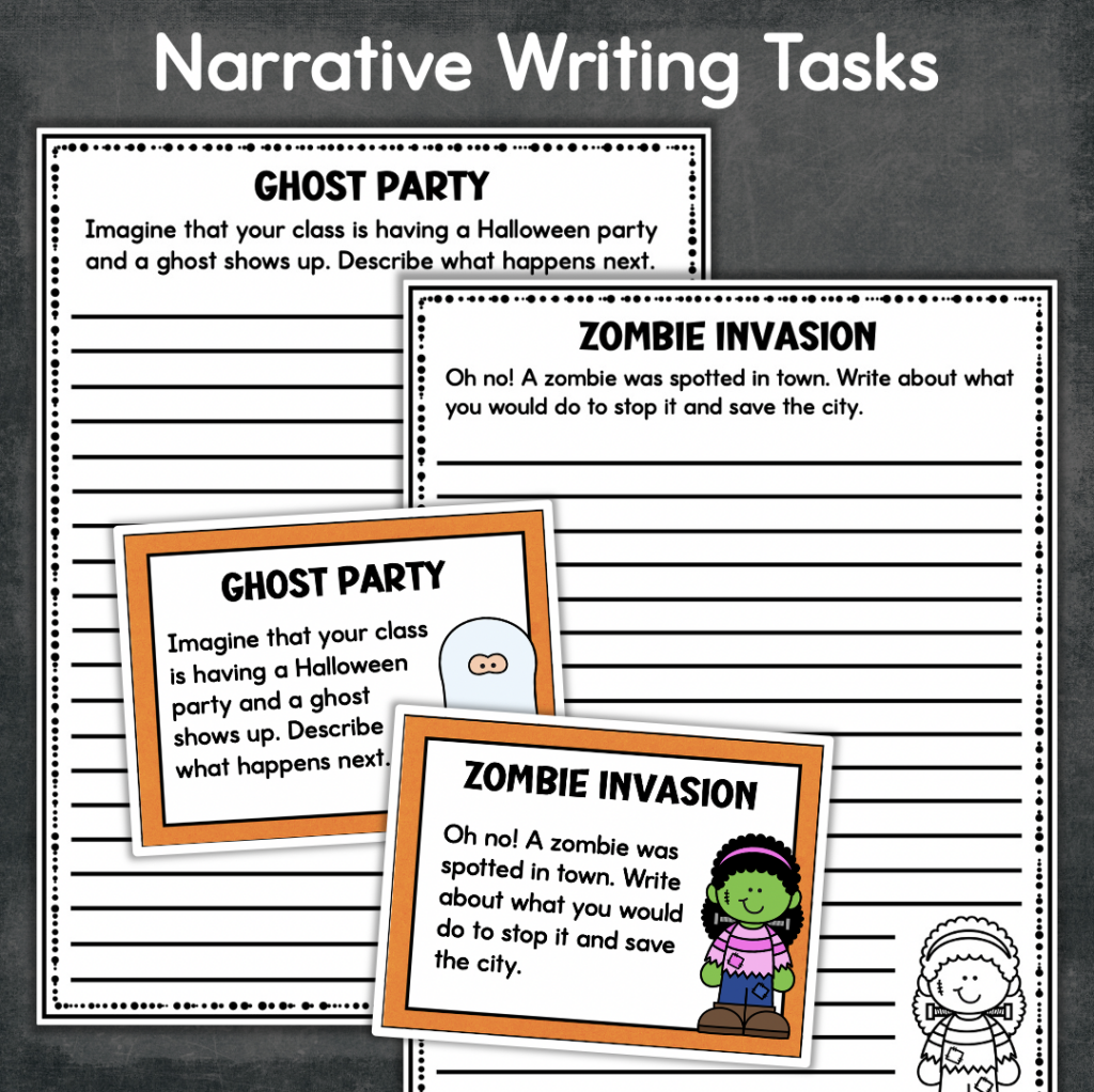 Halloween Writing Prompts & Paper Narrative Descriptive Persuasive ...