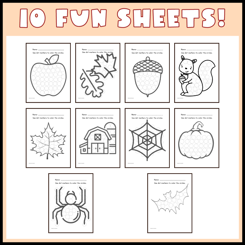 Fall Preschool Activities Bundle: Printable, No-Prep Worksheets | Made ...