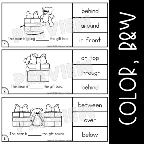 Teddy Bear Preposition Clip Cards Task Cards Positional Words | Made By ...