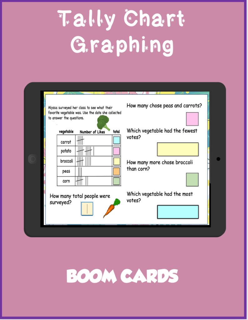 Tally Chart Graphing Boom Cards - Made By Teachers
