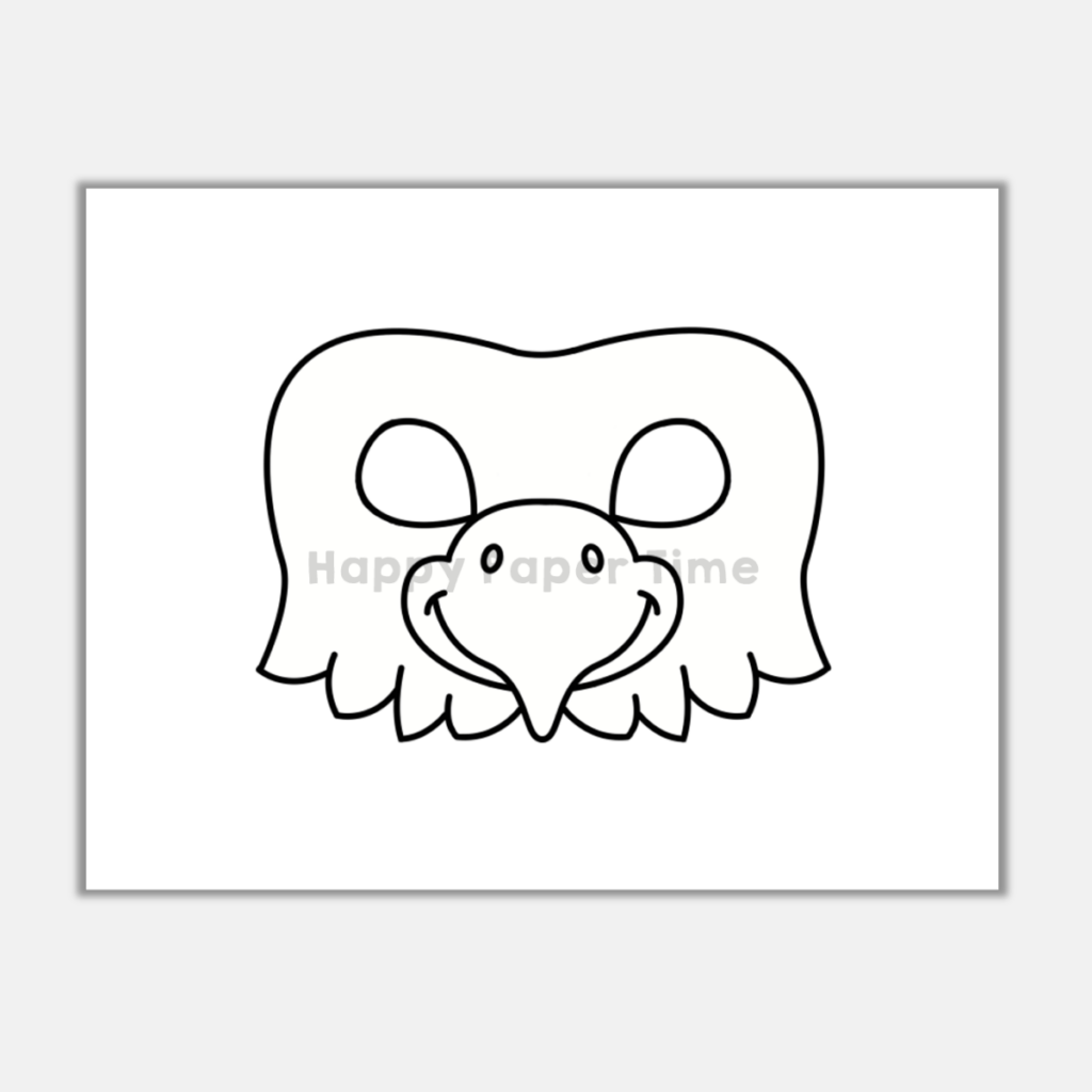 Eagle Paper Masks Printable American Animal Coloring Craft Activity ...