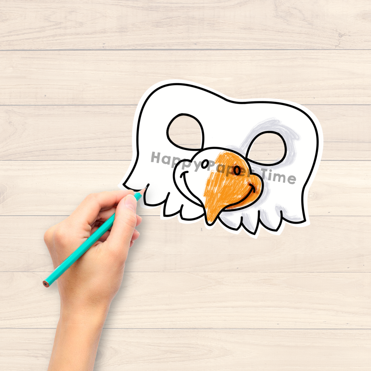 Eagle Paper Masks Printable American Animal Coloring Craft Activity ...