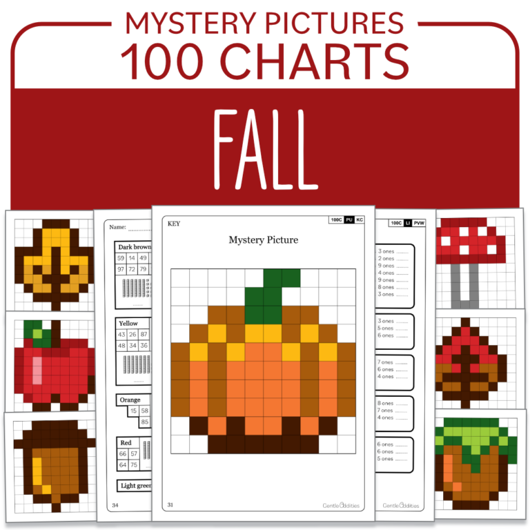 Fall/Autumn Math Mystery Pictures: Hundred Chart (Place value Add ...
