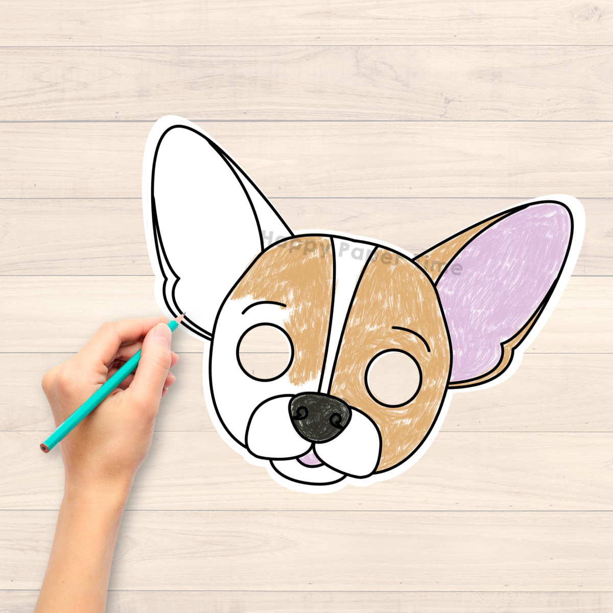 Chihuahua Paper Mask Printable Dog Animal Coloring Craft Activity ...