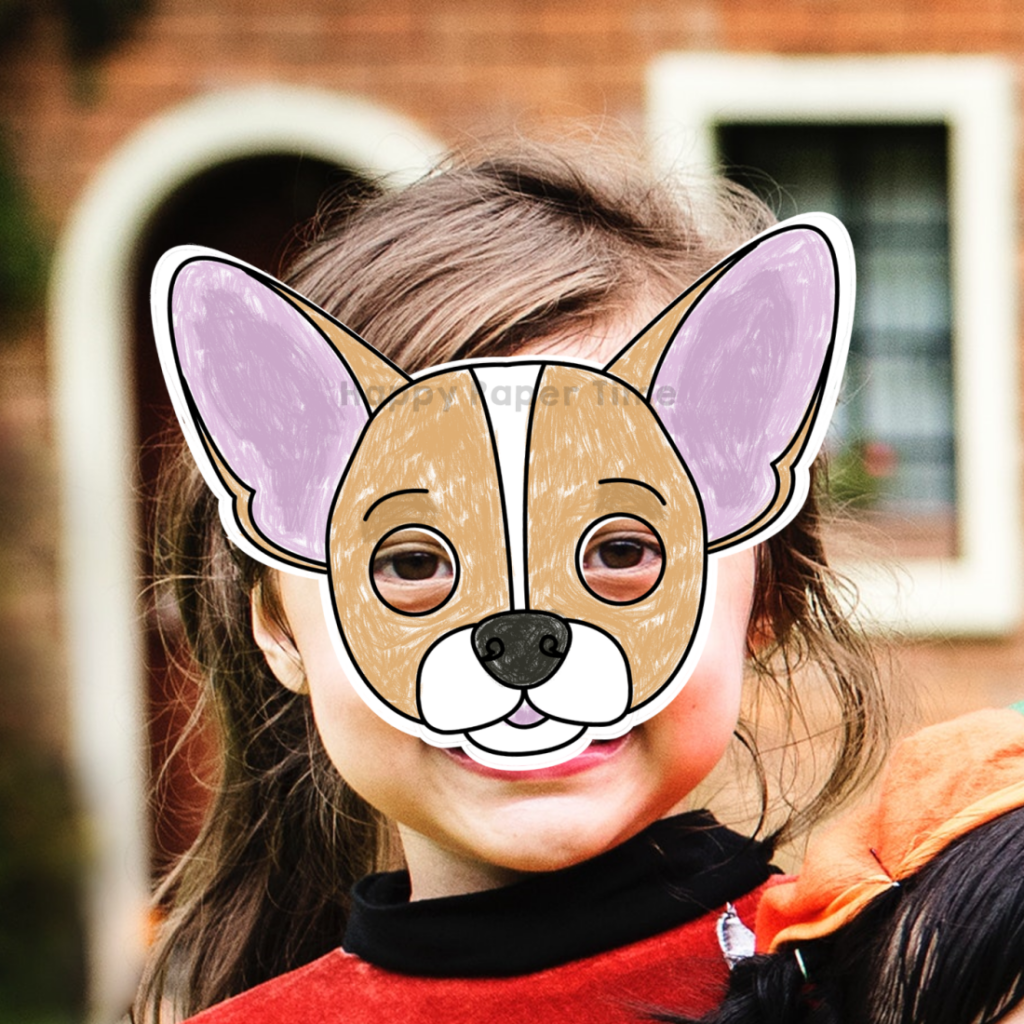 Chihuahua Paper Mask Printable Dog Animal Coloring Craft Activity ...