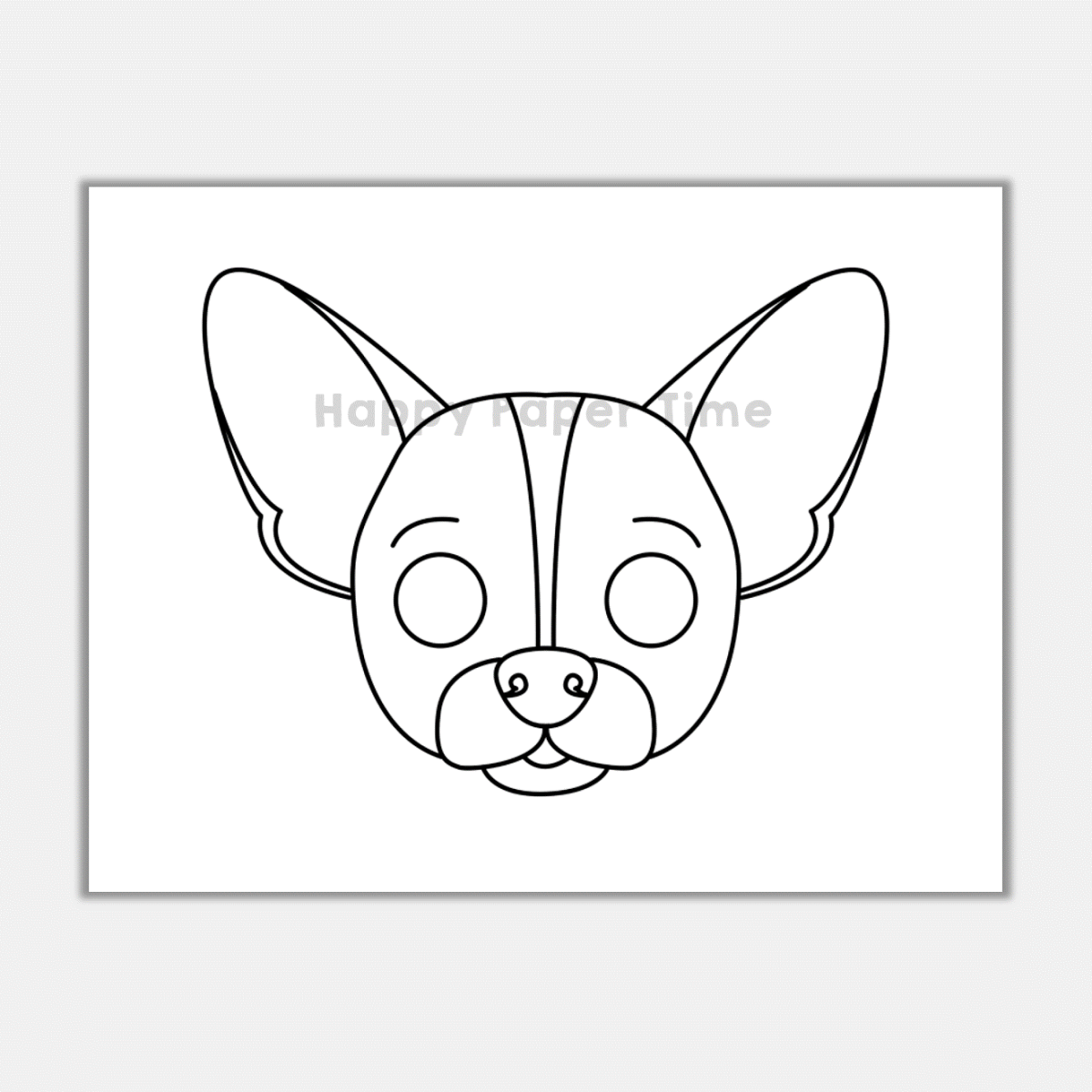Chihuahua Paper Masks Printable Dog Animal Coloring Craft Activity ...