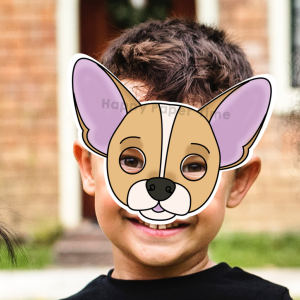 Chihuahua Paper Masks Printable Dog Animal Coloring Craft Activity ...