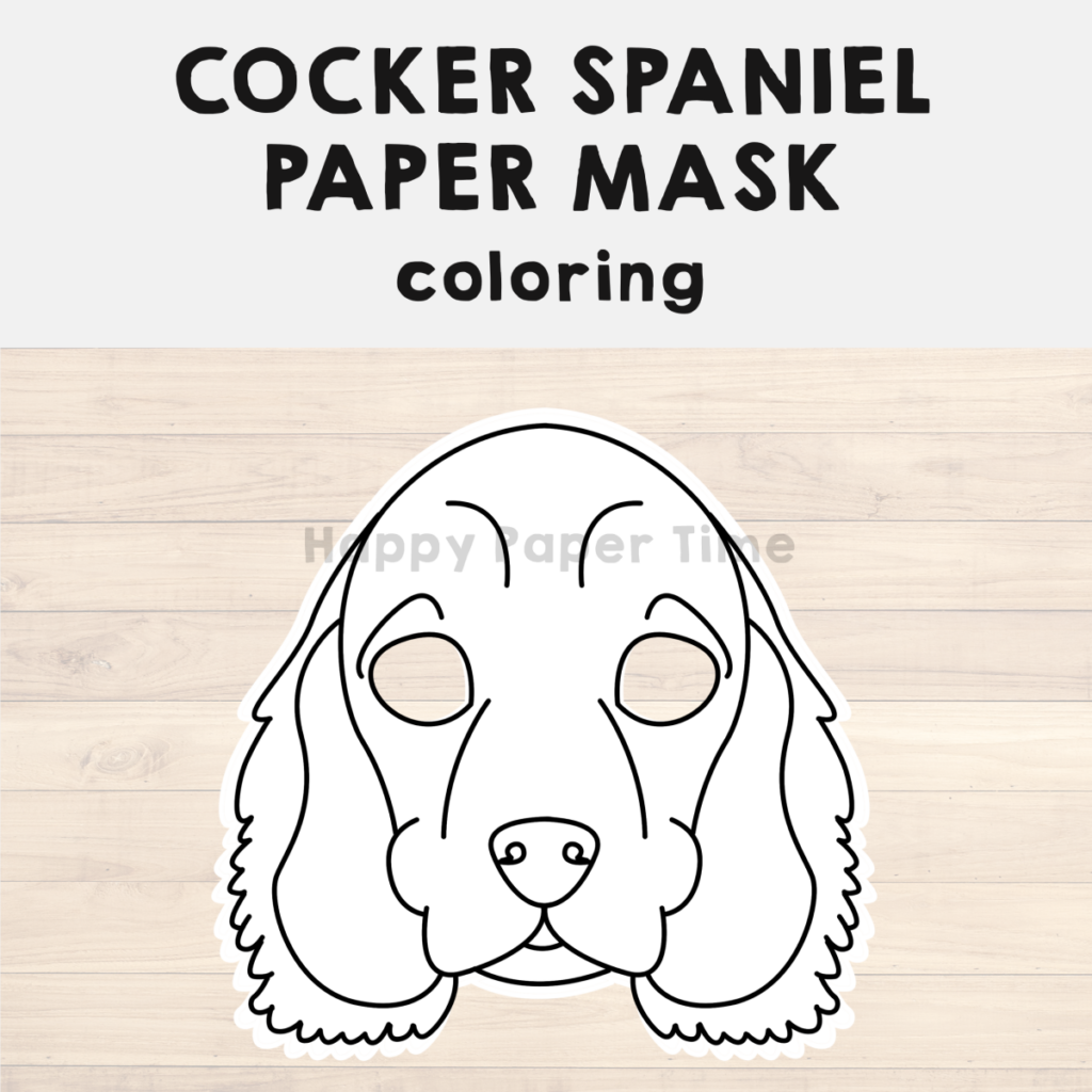 Dog Paper Masks Printable Animal Pet Coloring Craft Activity Costume ...