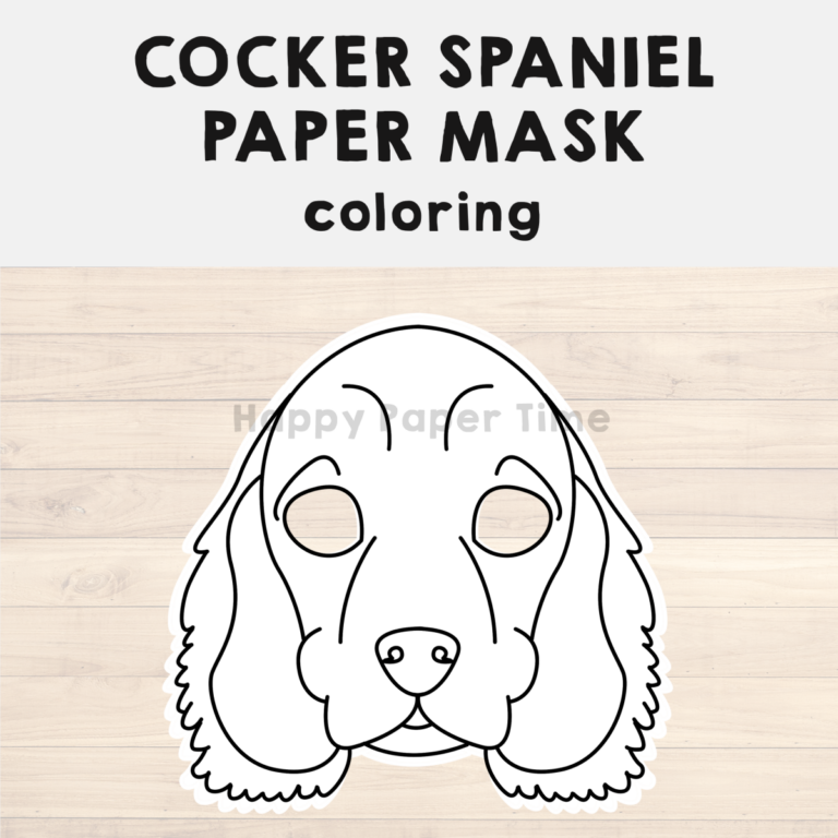 Dog Paper Masks Printable Animal Pet Coloring Craft Activity Costume ...