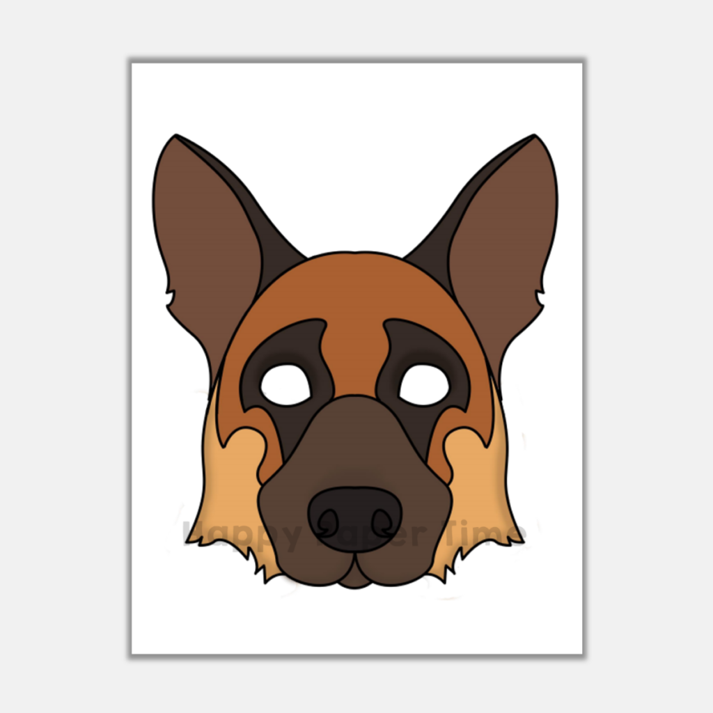 German Shepherd Paper Mask Printable Dog Animal Costume Craft Activity ...