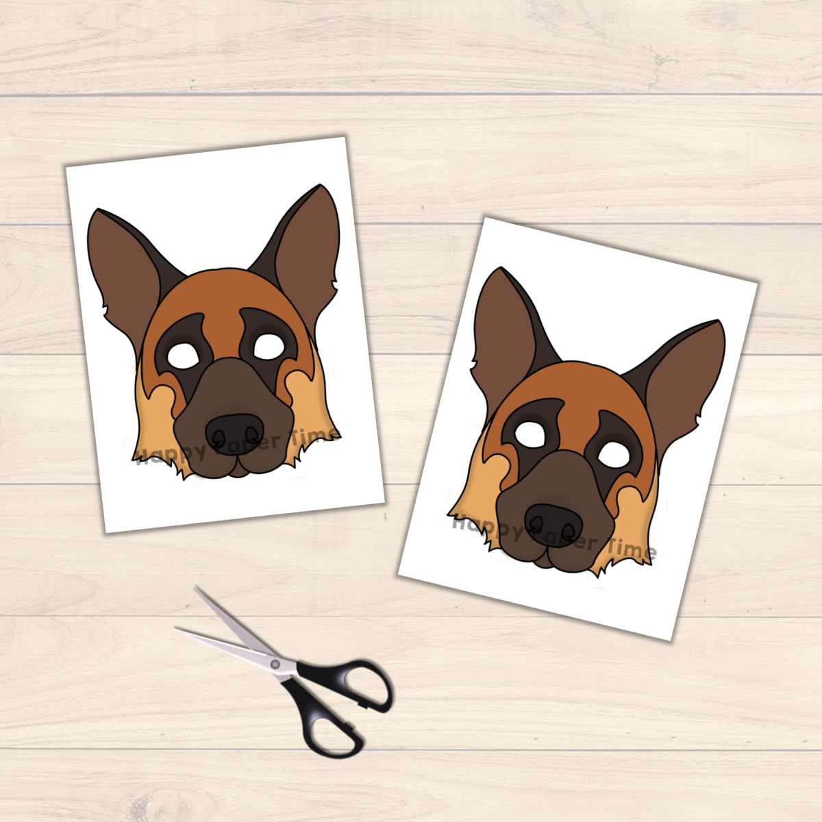 German Shepherd Paper Mask Printable Dog Animal Costume Craft Activity ...