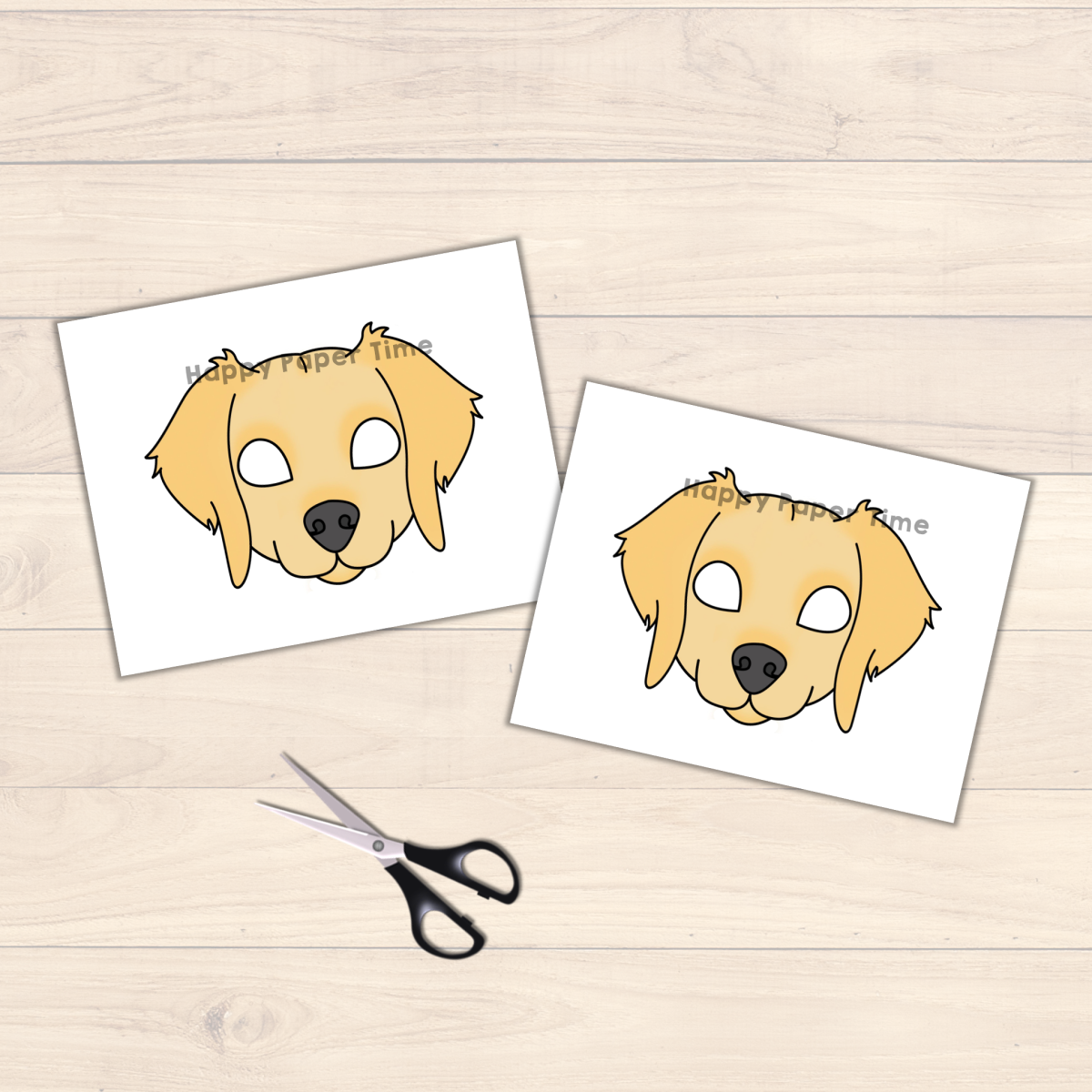 Golden Retriever Paper Mask Printable Dog Animal Costume Craft Activity ...