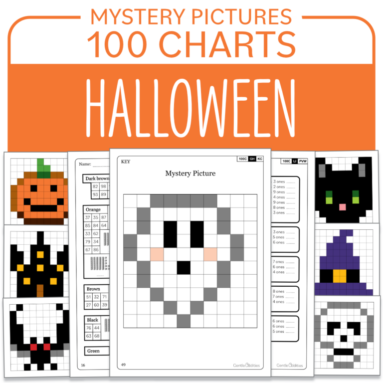 Halloween Math Mystery Pictures: Hundred Charts (Place value Add ...