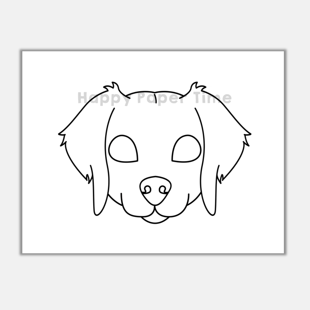 Golden Retriever Paper Mask Printable Dog Animal Coloring Craft ...