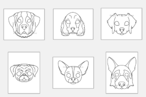 Dog Paper Masks Printable Animal Pet Coloring Craft Activity Costume ...