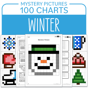 Winter Math Mystery Pictures: Hundred Charts (Place value, Add ...