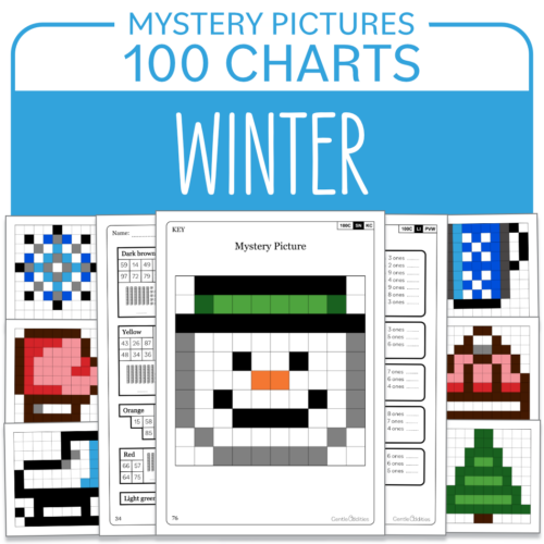 Winter Math Mystery Pictures: Hundred Charts (Place value, Add ...