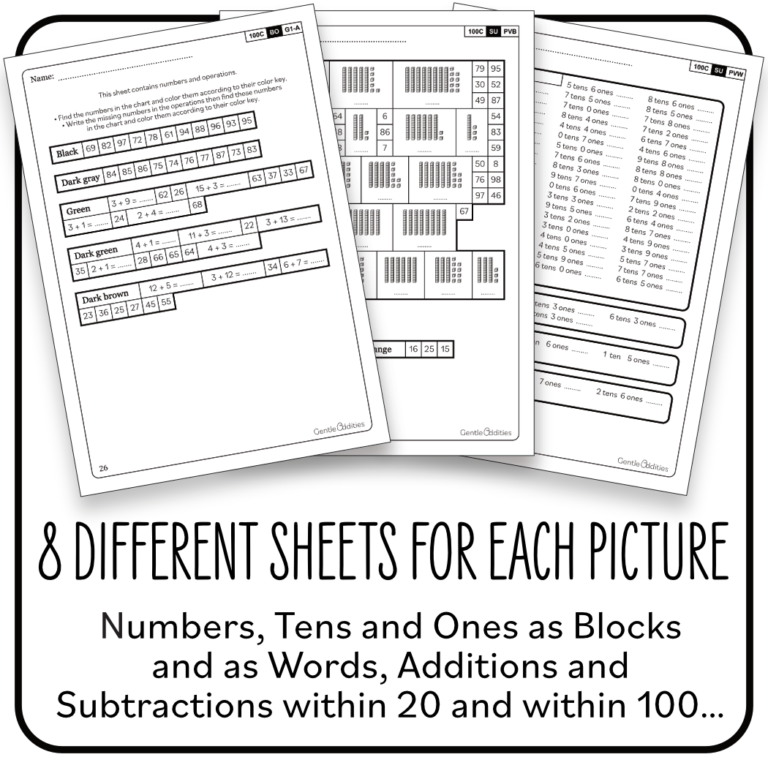 Winter Math Mystery Pictures: Hundred Charts (Place value, Add ...