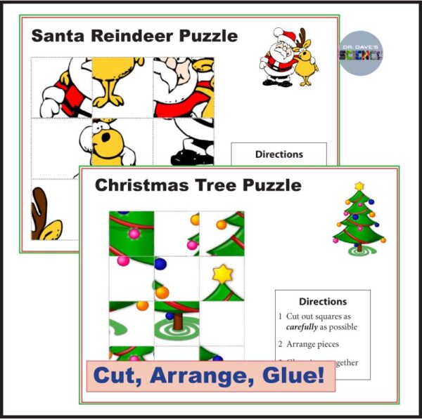 Christmas Activities Jigsaw Puzzles, Cut and Paste Christmas Activity ...