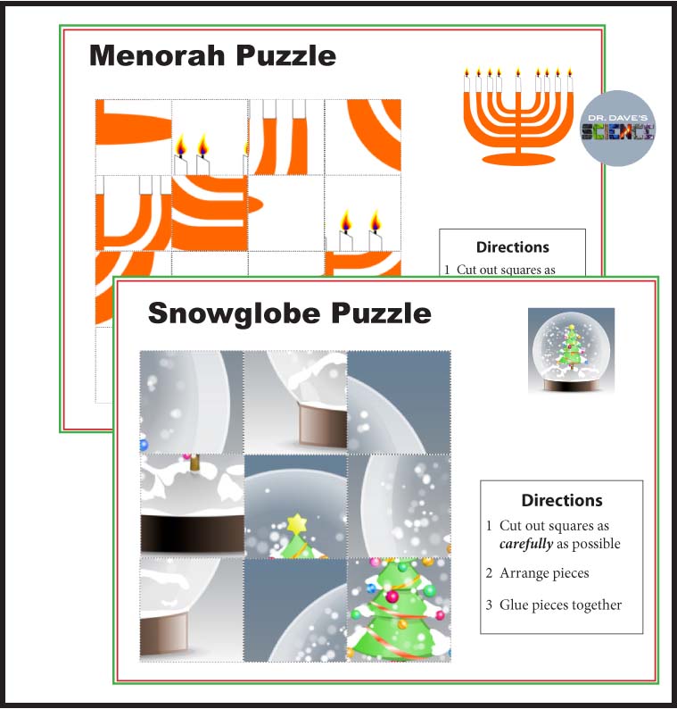 Christmas Activities Jigsaw Puzzles, Cut and Paste Christmas Activity ...
