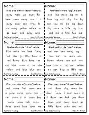 Pre-Primer Sight Word Task Cards | Made By Teachers