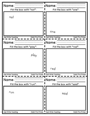 Pre-Primer Sight Word Task Cards | Made By Teachers
