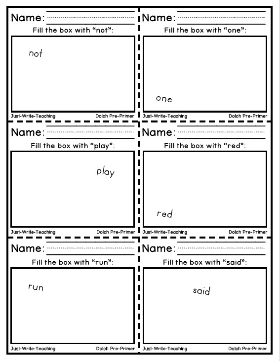 Pre-Primer Sight Word Task Cards | Made By Teachers