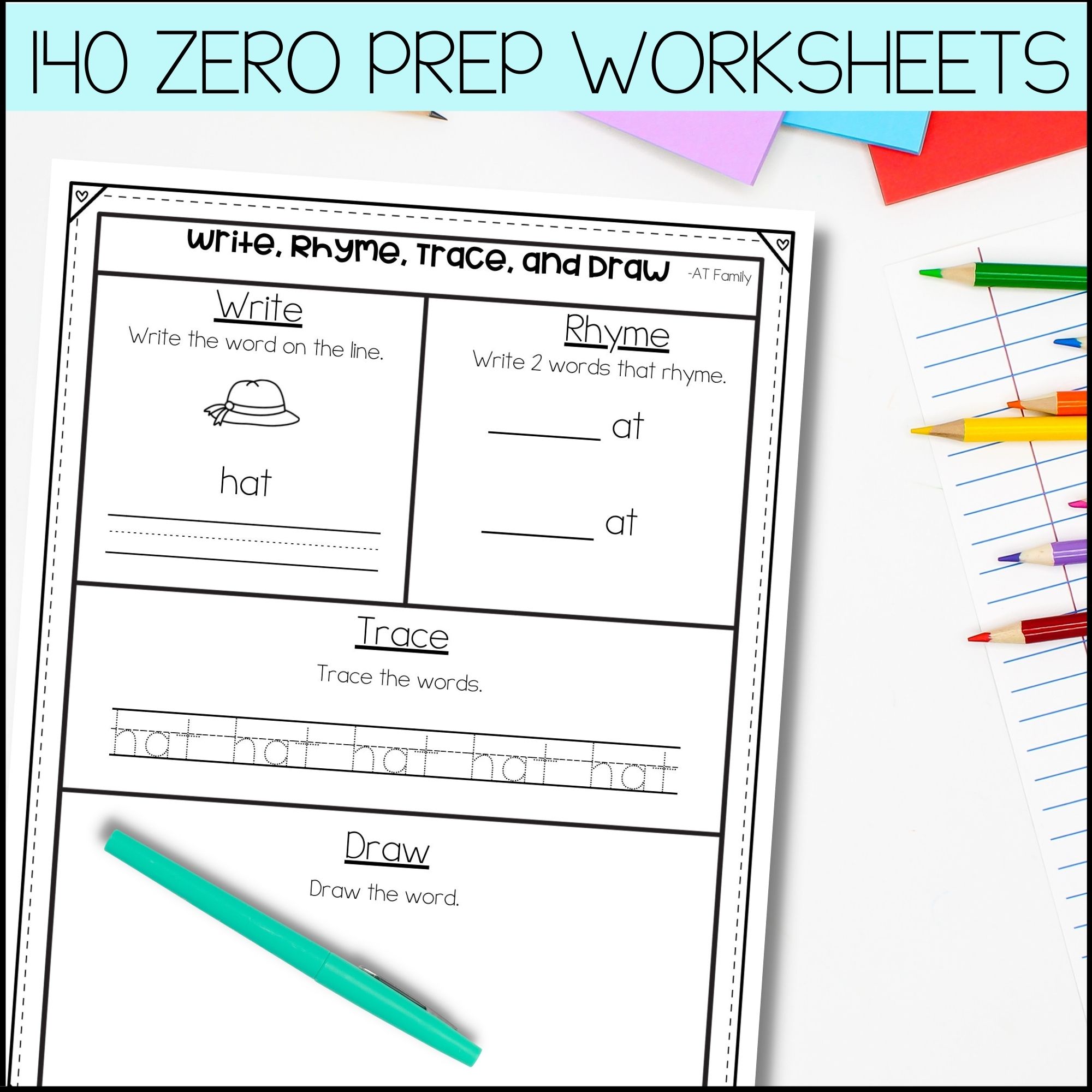 CVC Words Worksheets for Kindergarten Literacy Centers or Morning Work ...