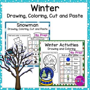 Winter Roll and Draw Visual Perception Activities | Made By Teachers