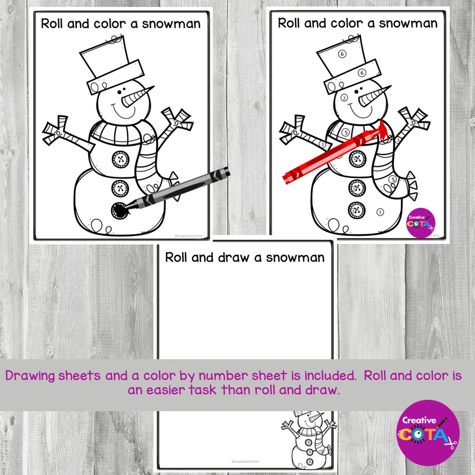 Winter Roll and Draw Visual Perception Activities | Made By Teachers
