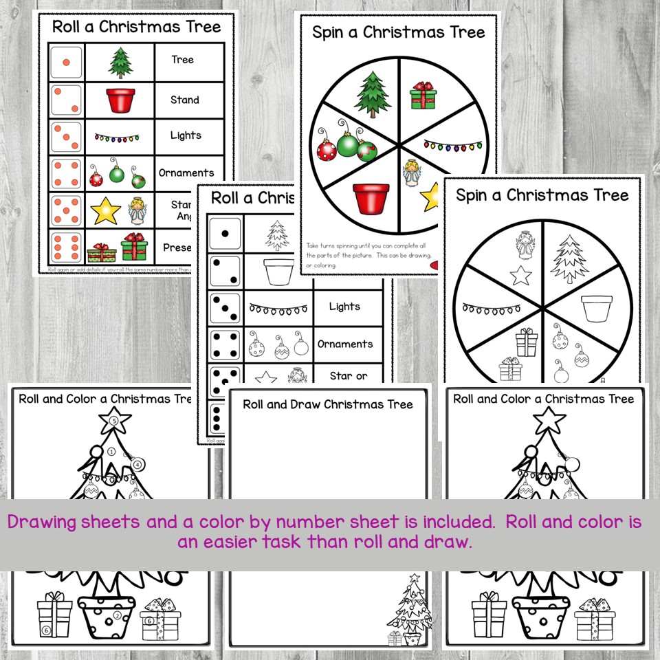 Christmas Roll and Draw Visual Perception Activities | Made By Teachers