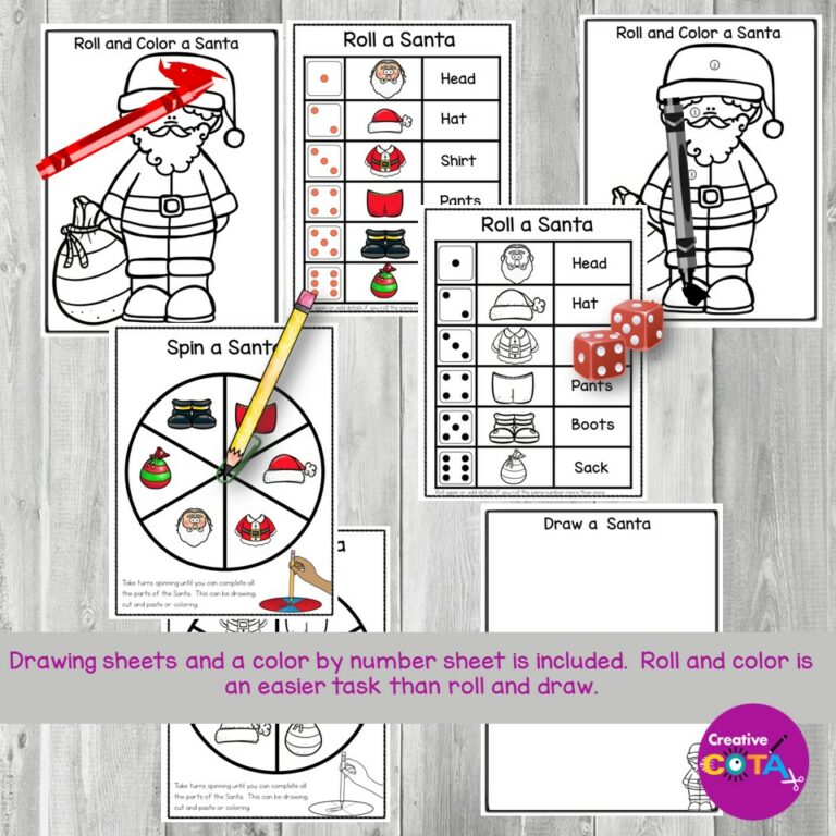 Christmas Roll and Draw Visual Perception Activities | Made By Teachers